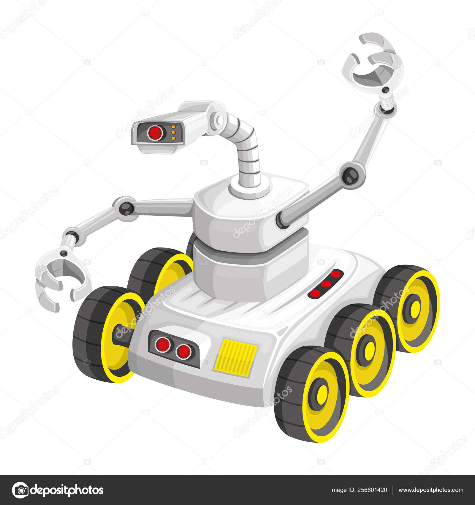 Robot Wheels White Background Stock Vector Image by ©taronin #256601420