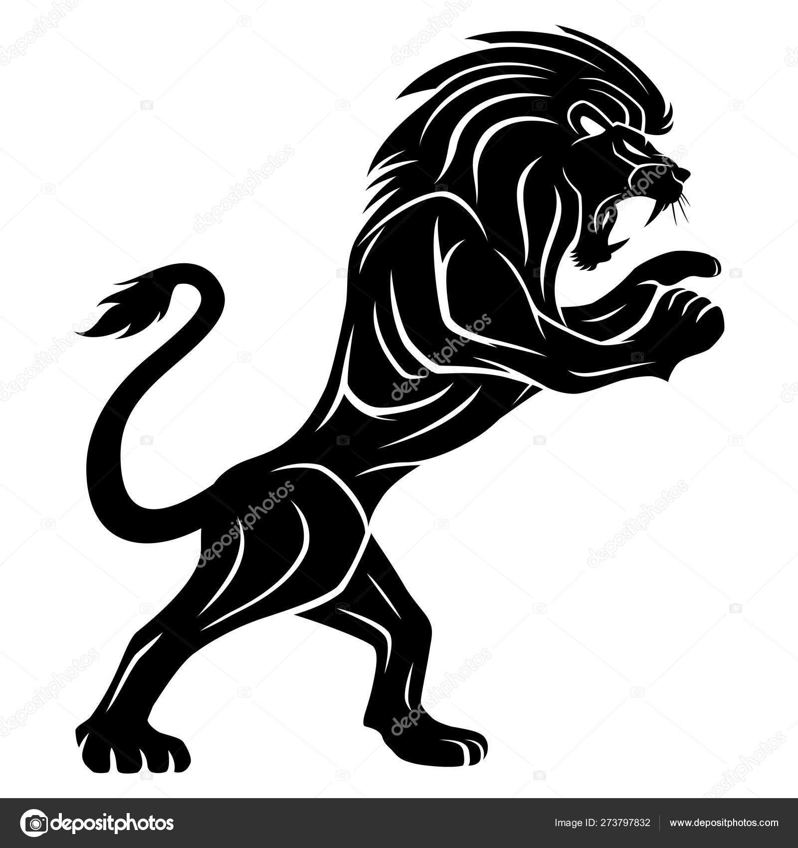 Black Lion Sign White Background Stock Vector by ©taronin 273797832