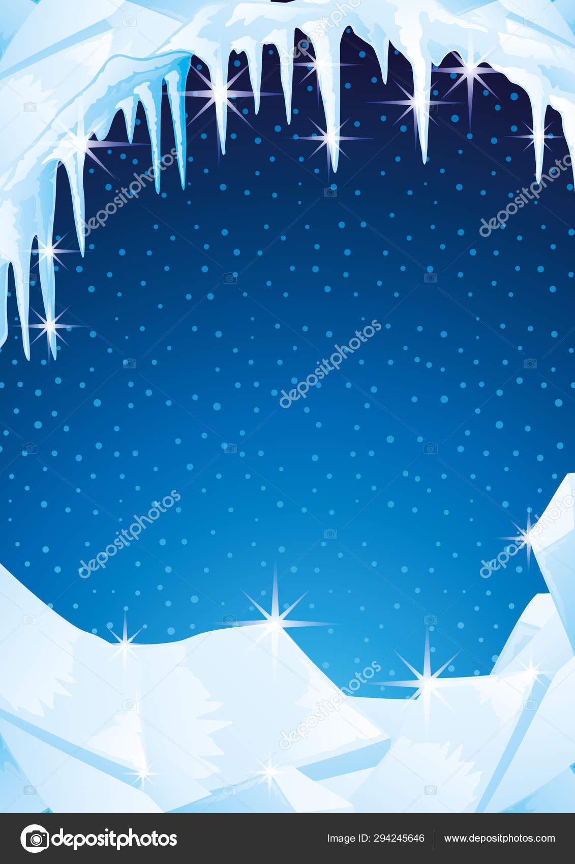 Ice Icicles Snow Blue Background Stock Vector Image by ©taronin #294245646