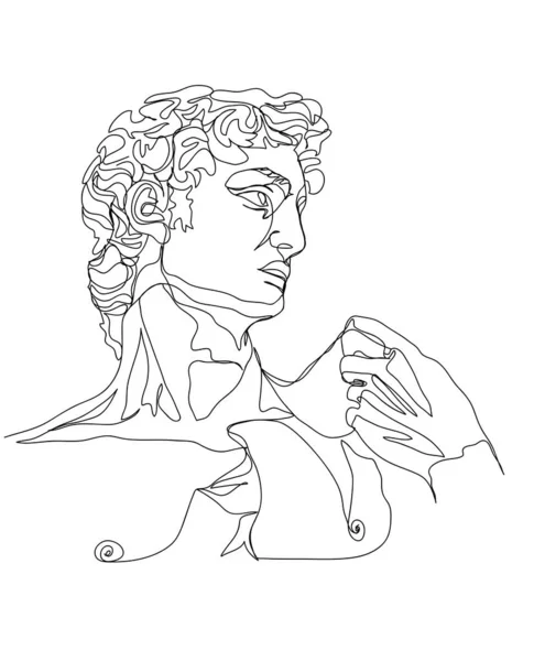 One Line Drawing Skech Apollo Sculpture Modern Single Line Art Stock ...