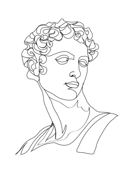 One Line Drawing Skech Apollo Sculpture Modern Single Line Art Stock ...