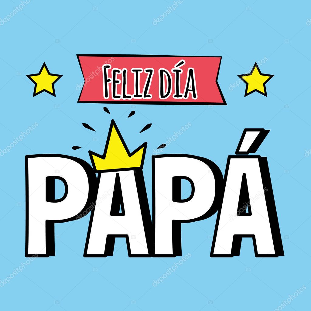 Feliz Día Papá Español Saludo Del Día Los Padres Con Vector de stock ...