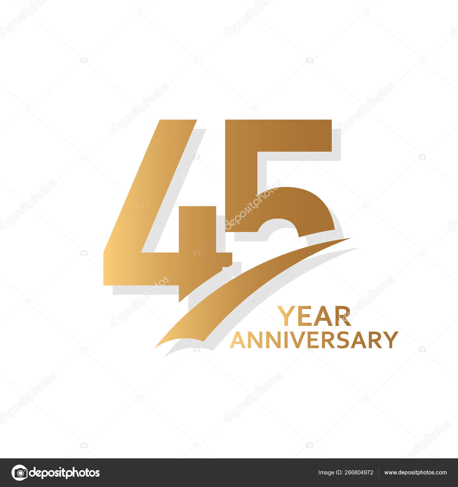 45 Aniversario Plantilla Vector Diseño Ilustración Vector de stock ...