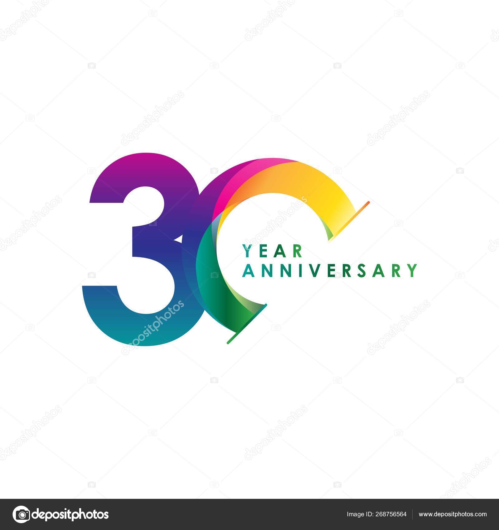 Modelo de vetor de aniversário de 30 anos ilustração de design Vetor de ...