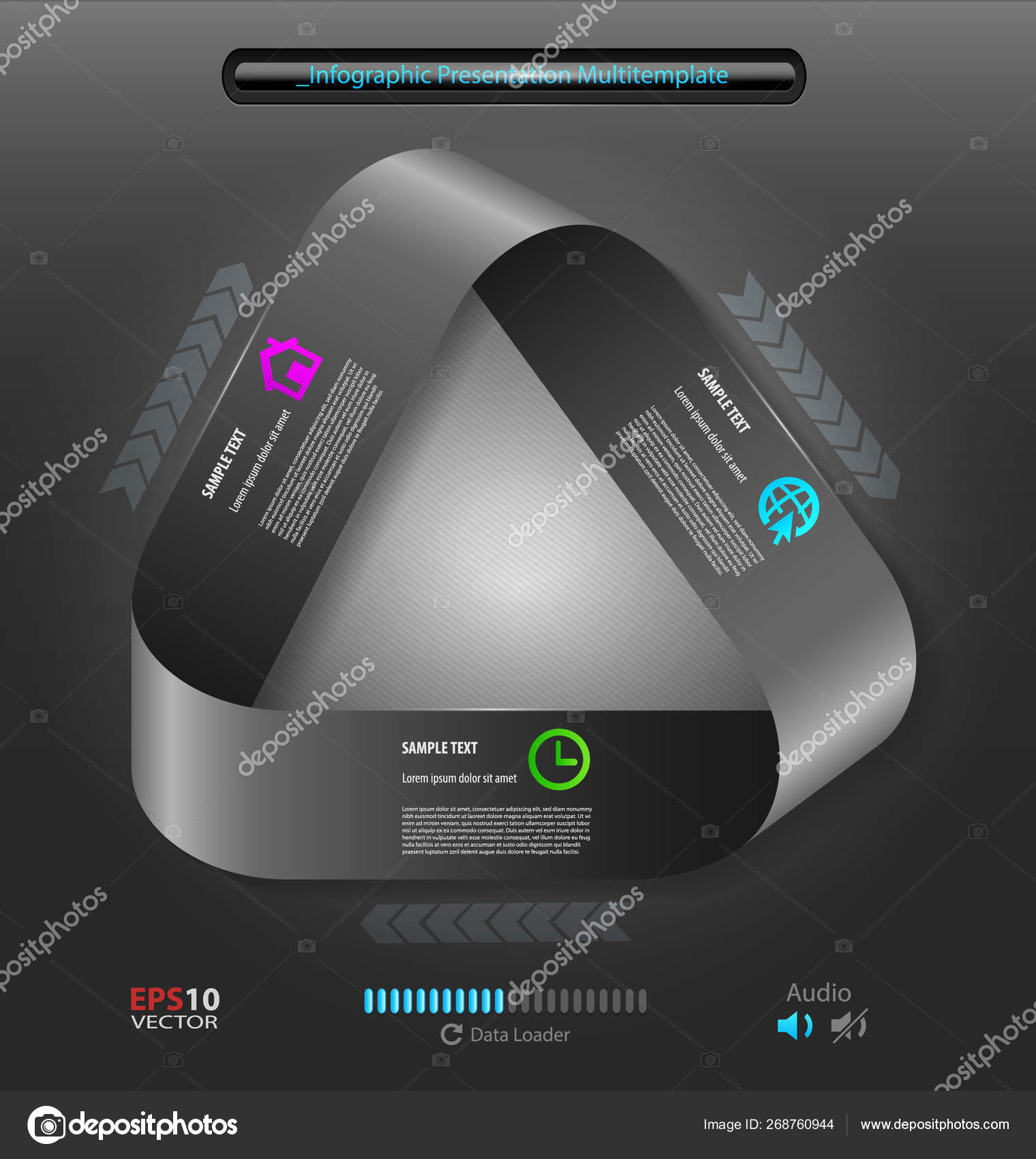 Stylized Presentation Option Template Empty Text Boxes Embellishment Stock Vector by ©stockladym ...