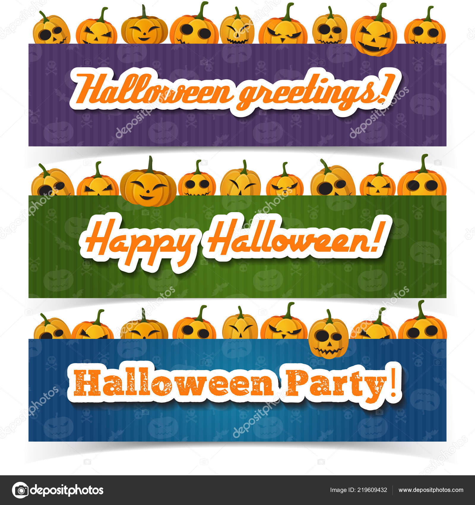 Greeting Happy Halloween Horizontal Banners Stock Vector by ©Mogil ...