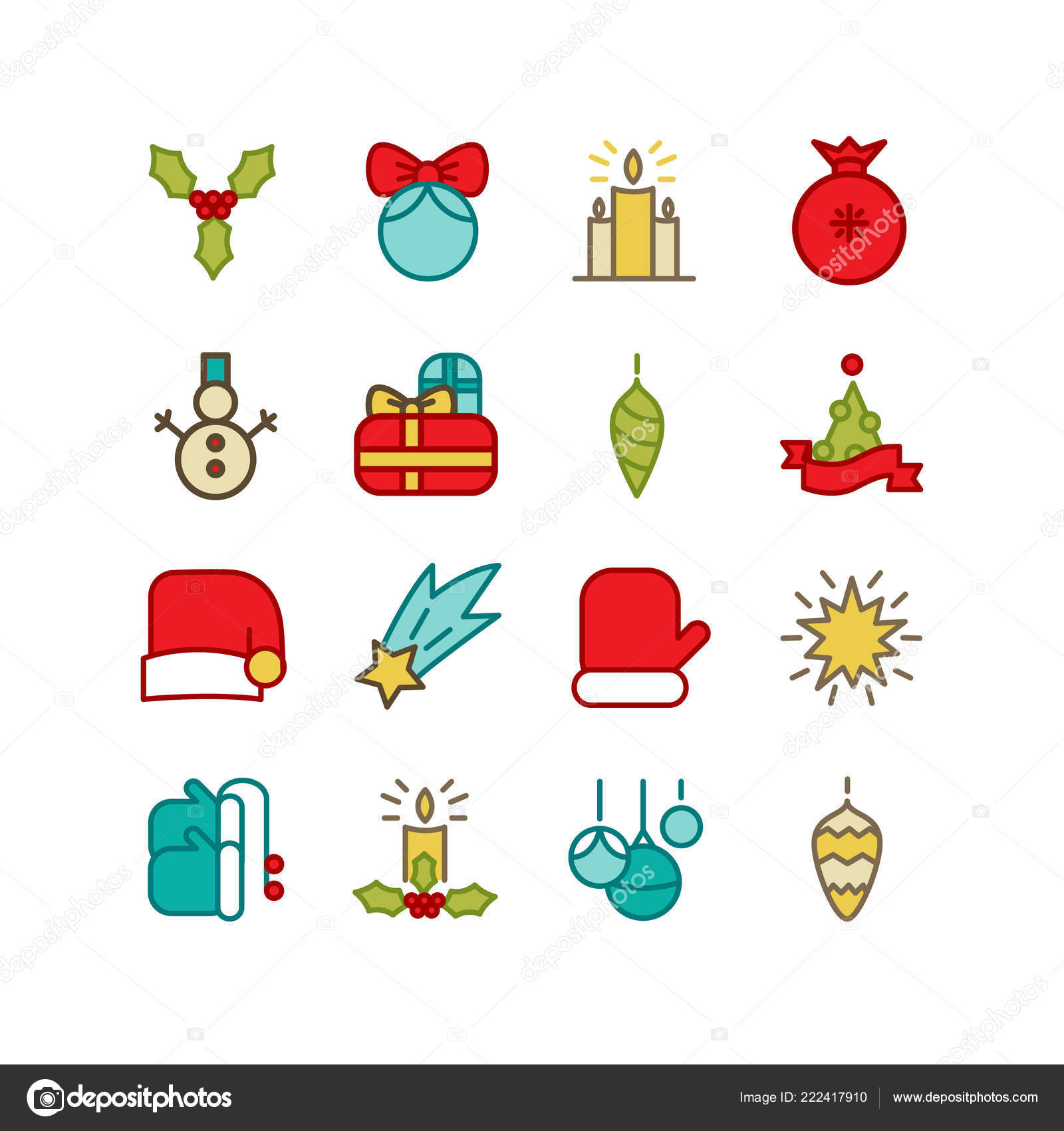 Bright Winter Holidays Icons Set Stock Vector Image by ©Mogil #222417910