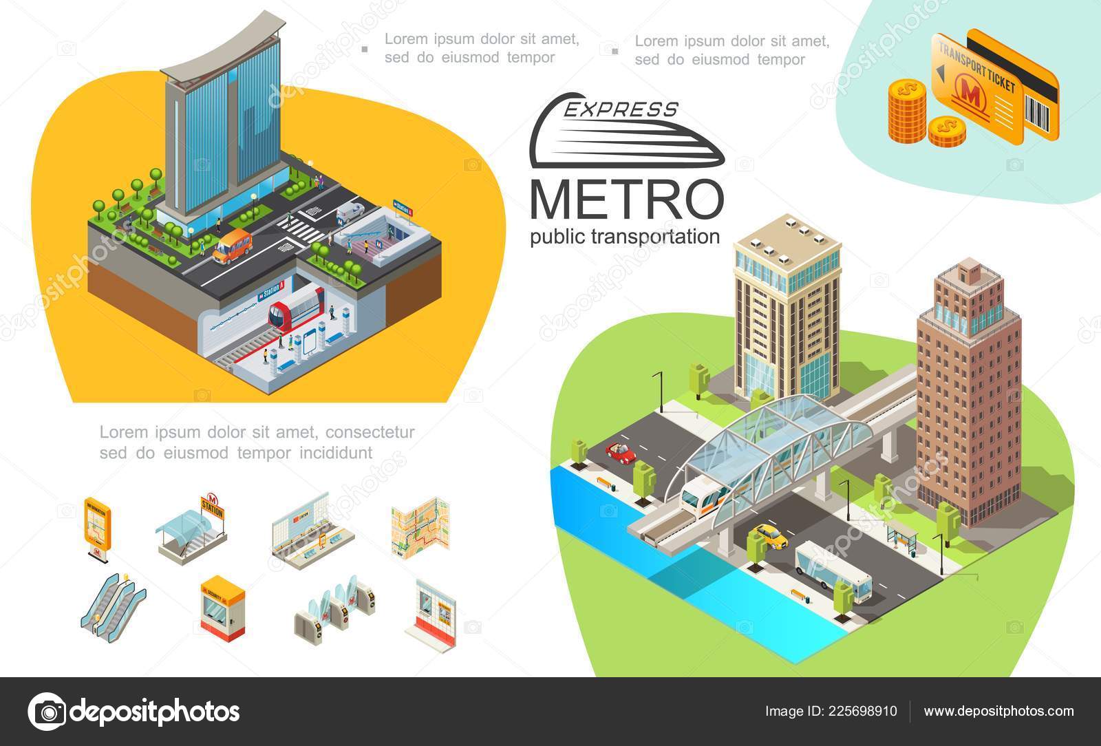 Metro Public Transport Infographic Template Stock Vector Image by ...