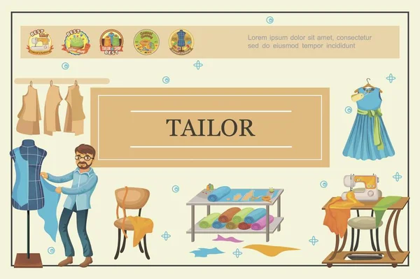 Flat Tailoring Infographic Template Stock Vector Image by ©Mogil #245588016