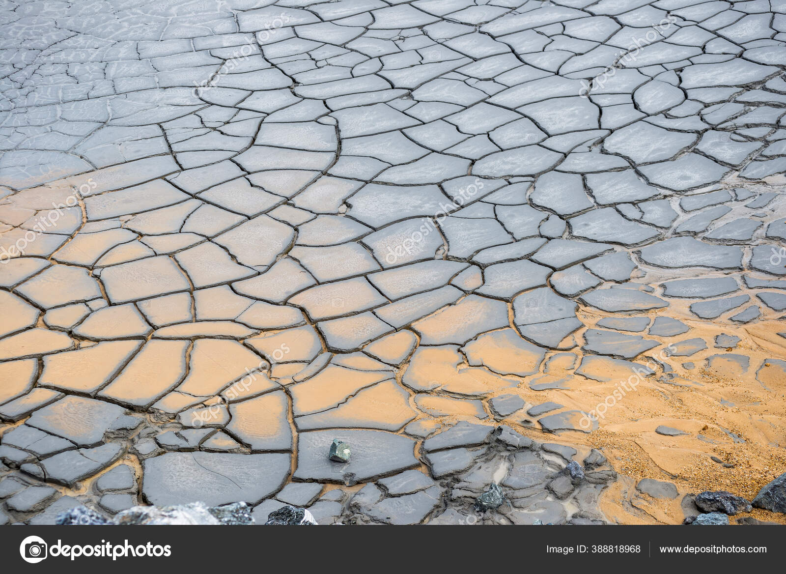 Beautiful Background Pattern Soil Surface Fracture Which Sedimentation ...