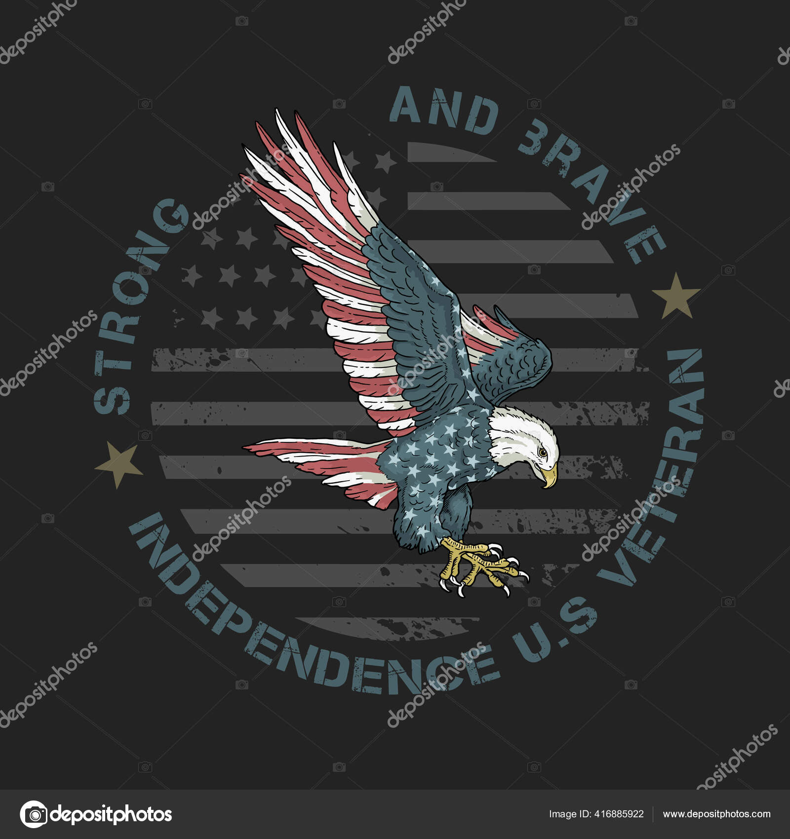 Veteran American Eagle Illustration Vector Stock Vector by ©dexdonk93 ...
