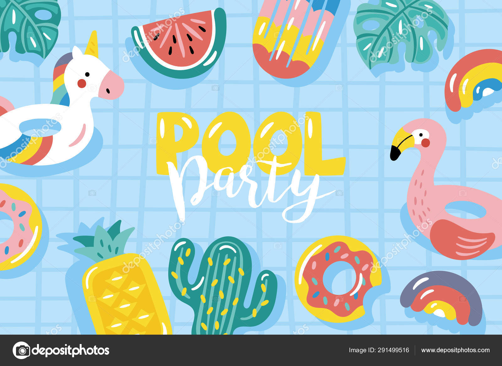 Summer pool floats cute background. Stock Vector Image by ©girafchik ...