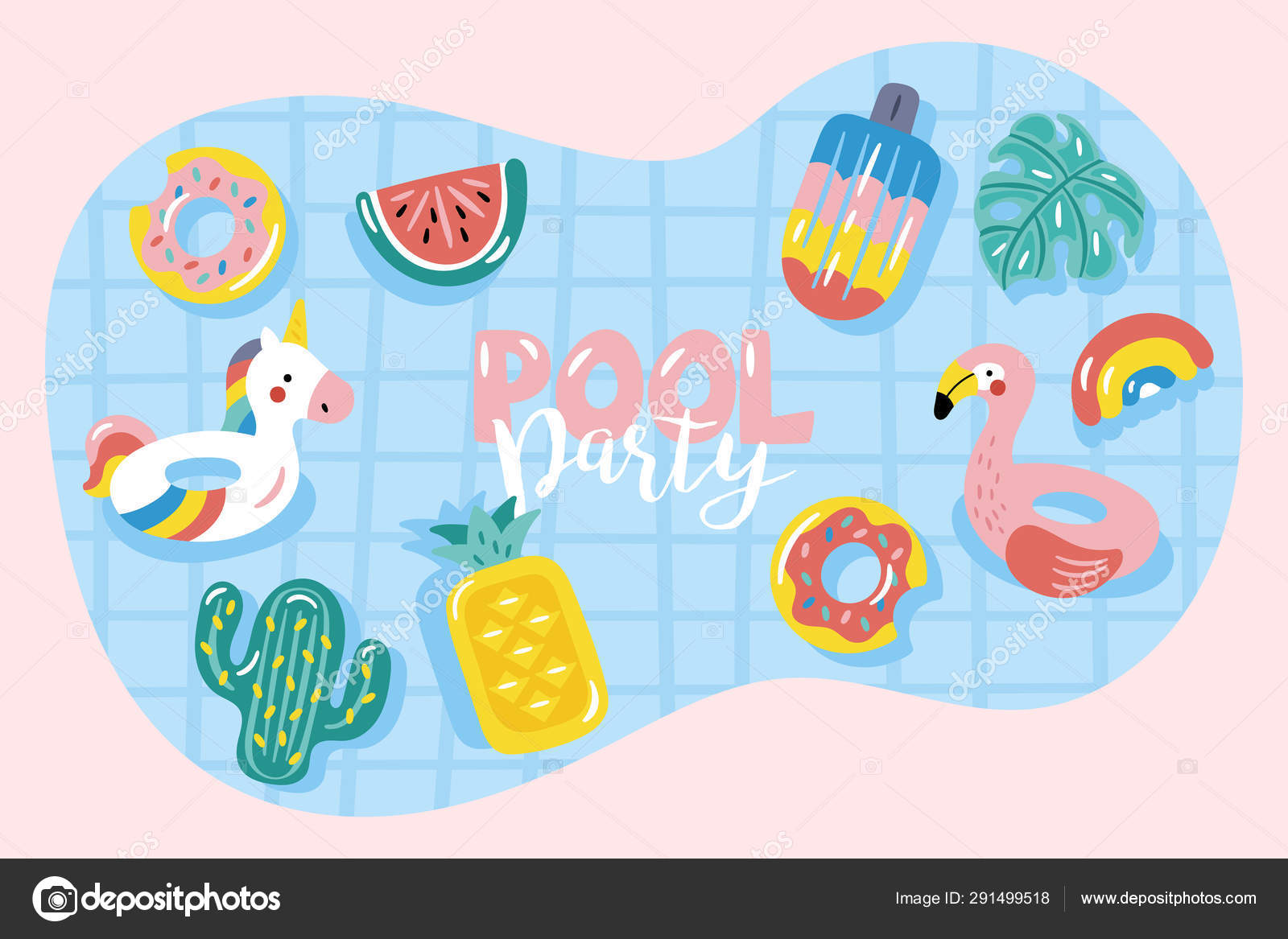 Summer pool floats cute background. Stock Vector Image by ©girafchik ...