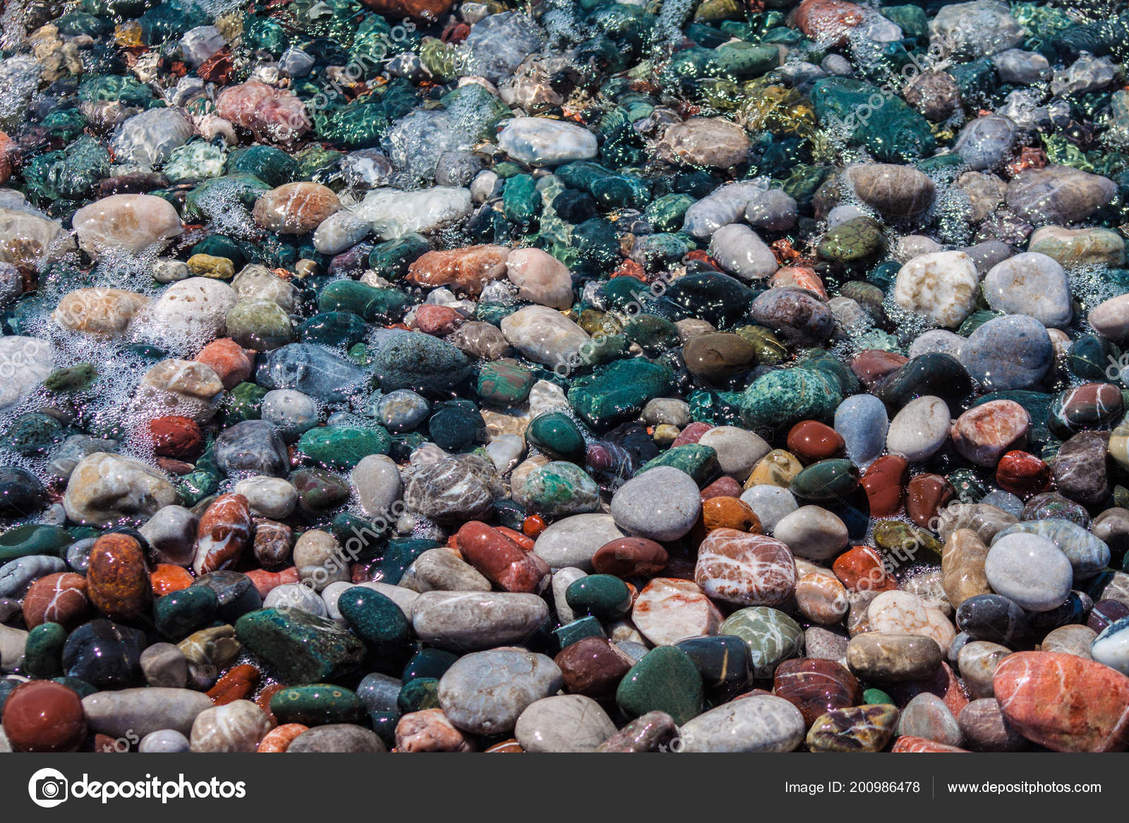 Colored Pebbles Beach Sea Wave Stock Photo by ©ketta 200986478