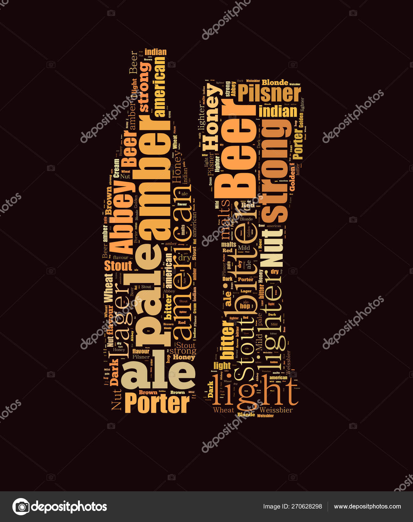 Beer Word Cloud Shape Bottle Glass Stock Photo by ©Dariozg 270628298