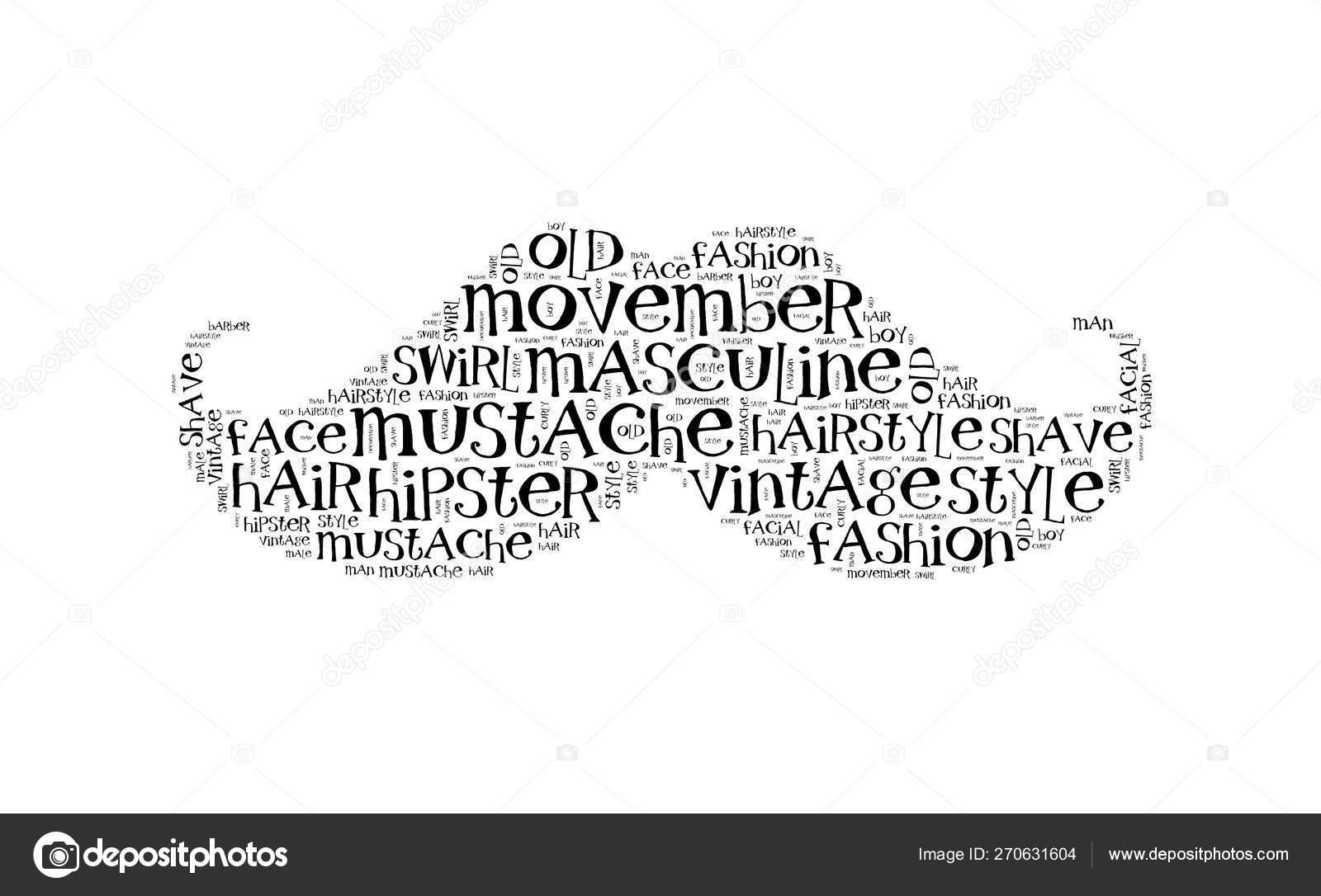 Mustache Word Cloud Movember Symbol — Stock Photo © Dariozg #270631604