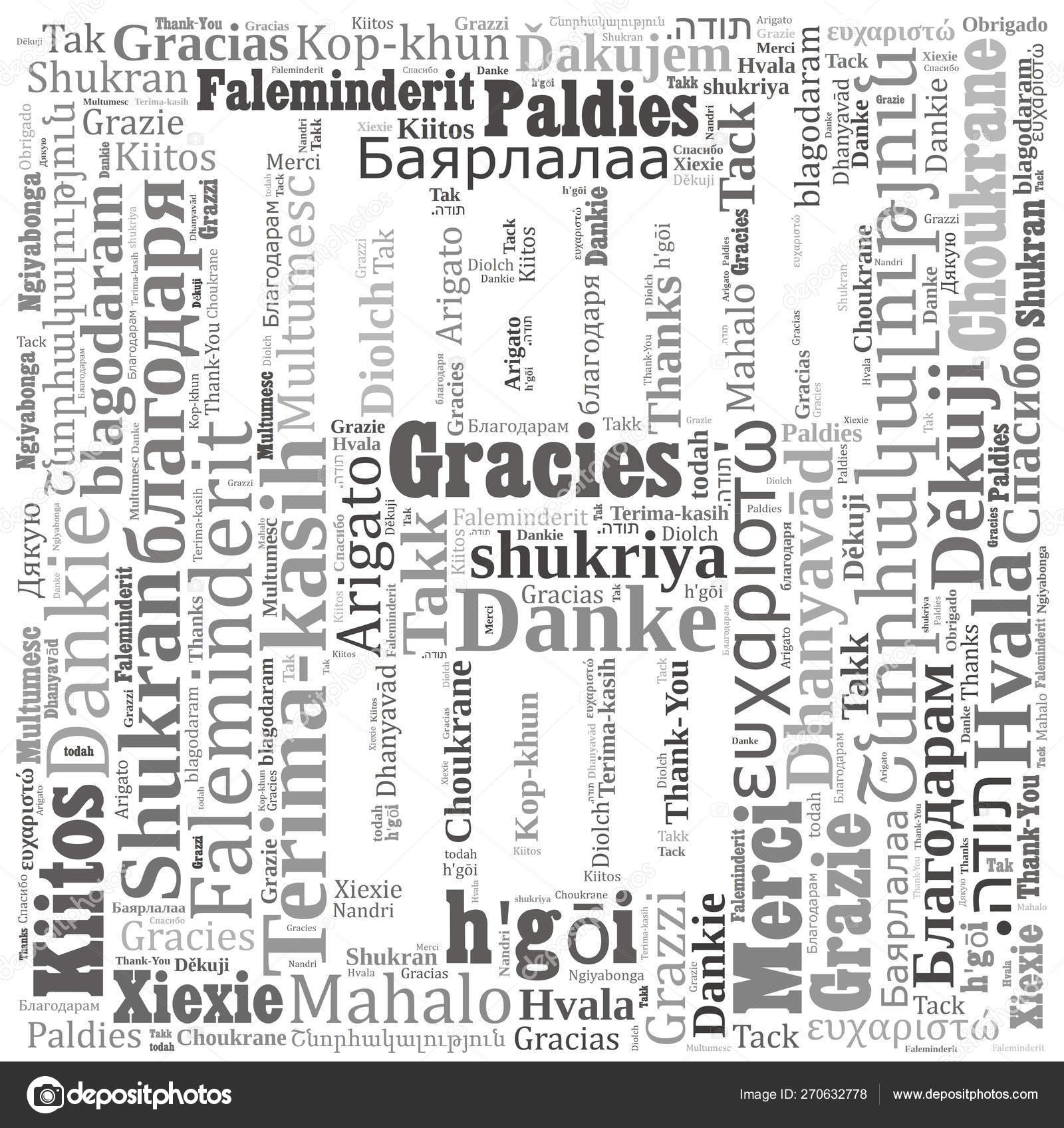 Thank You Word Cloud Background Many Different Languages — Stock Photo ...