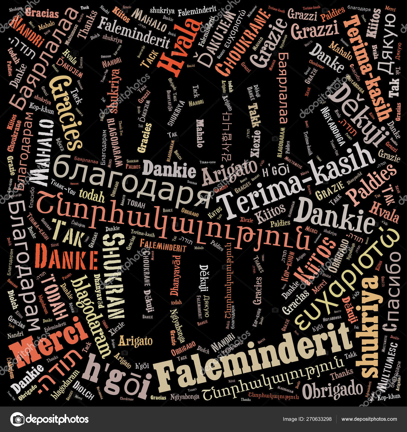 Thank You Word Cloud Background Many Different Languages Stock Photo by ...