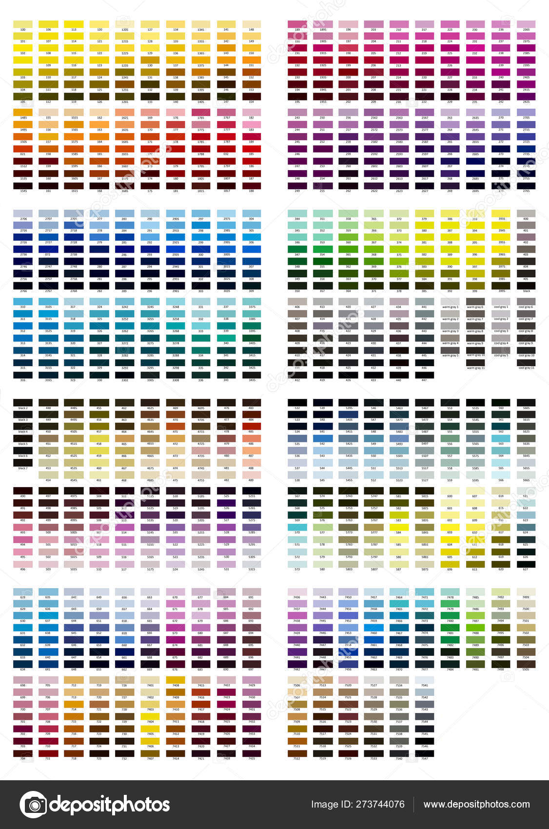 Color Reference Illustration All Shades 100 7547 Stock Photo by ...