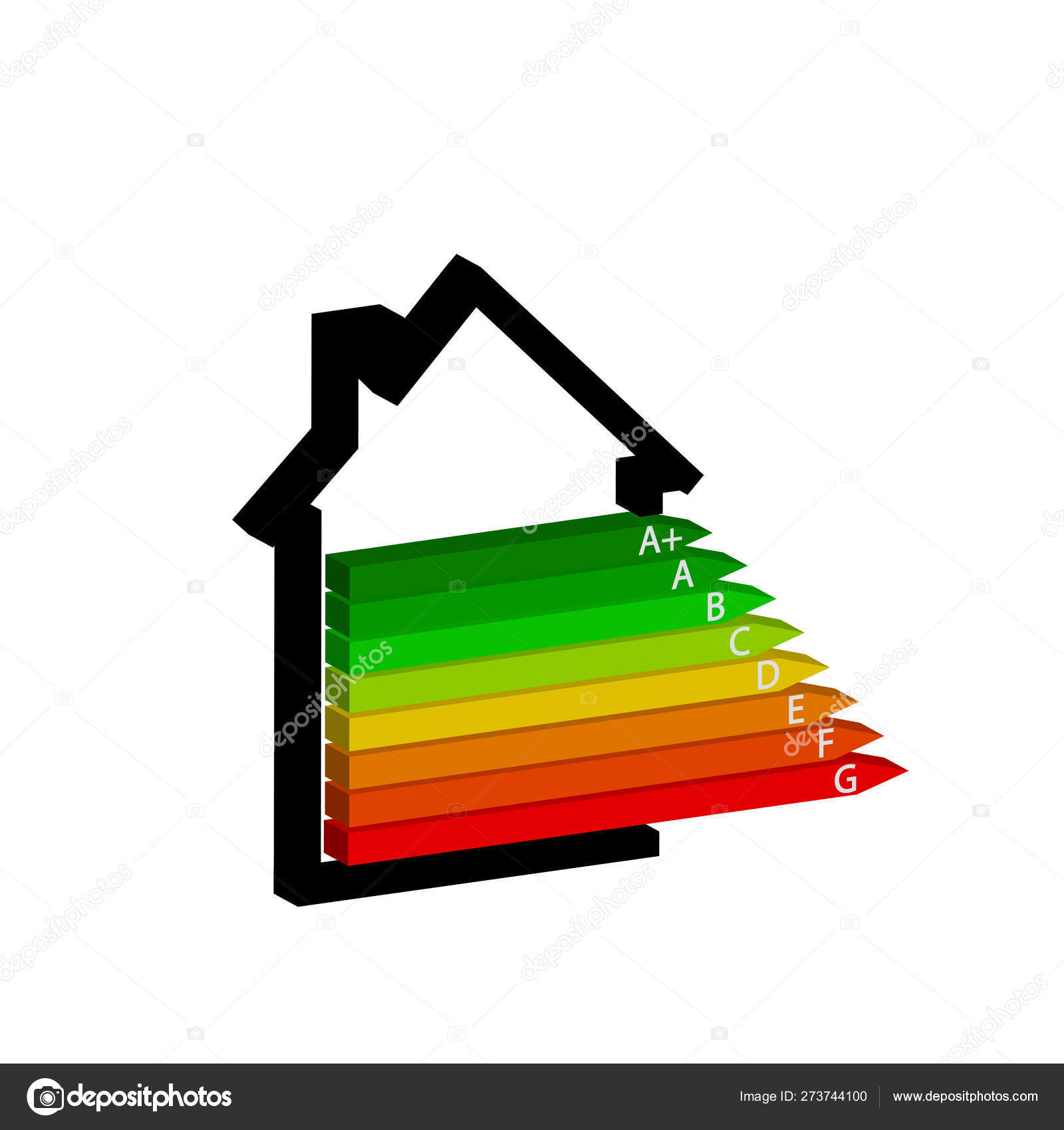 Energy Efficiency Rating House Icon Eps10 Stock Vector Image by ...