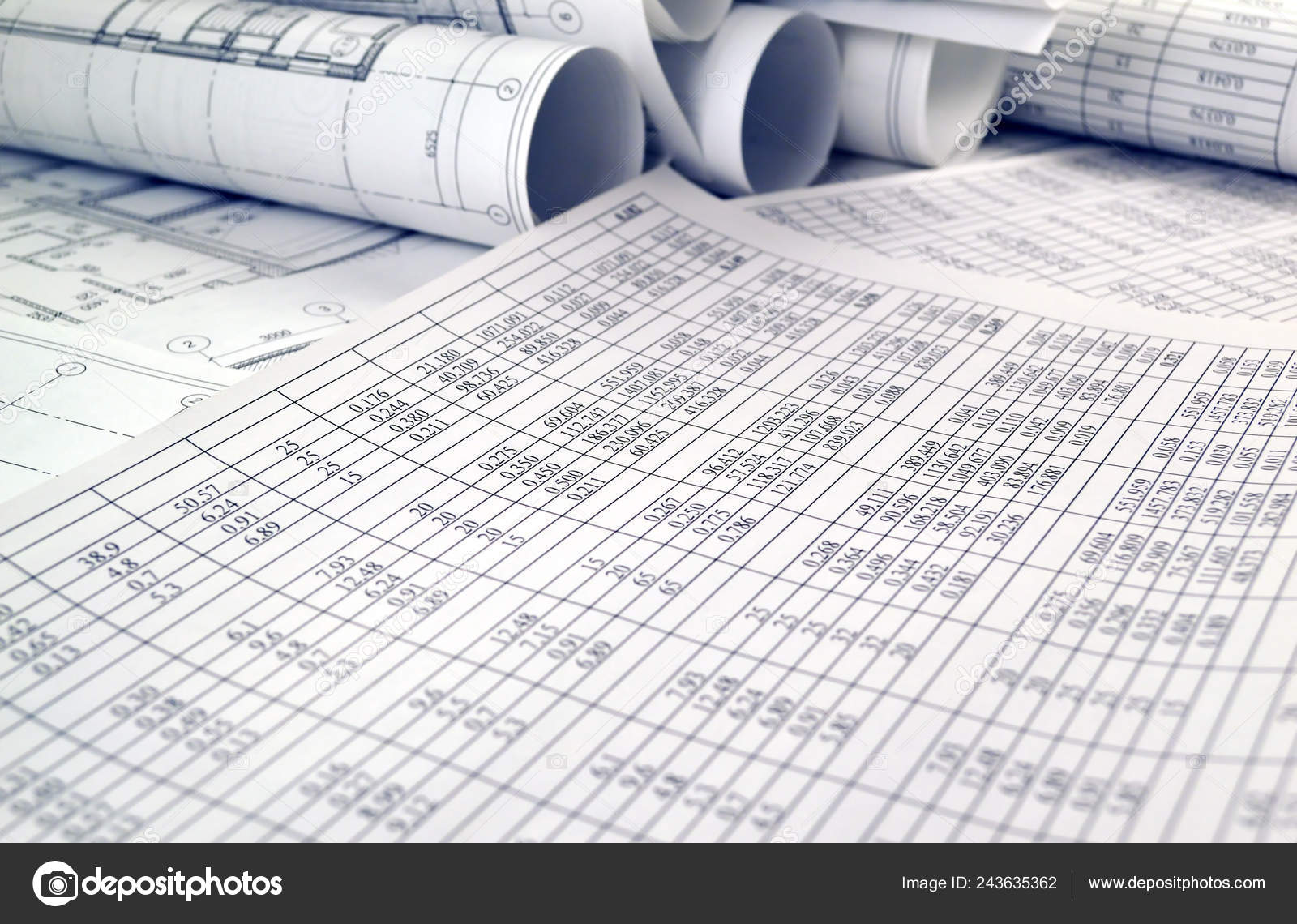Photo Numbers Table Sheet Paper Project Drawings — Stock Photo ...