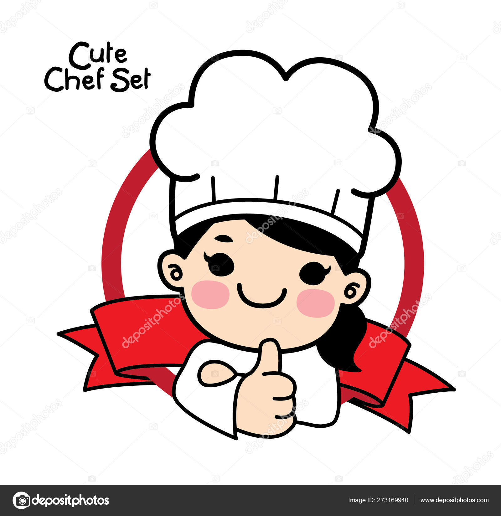 Cute chef character set. Stock Vector by ©muilee 273169940