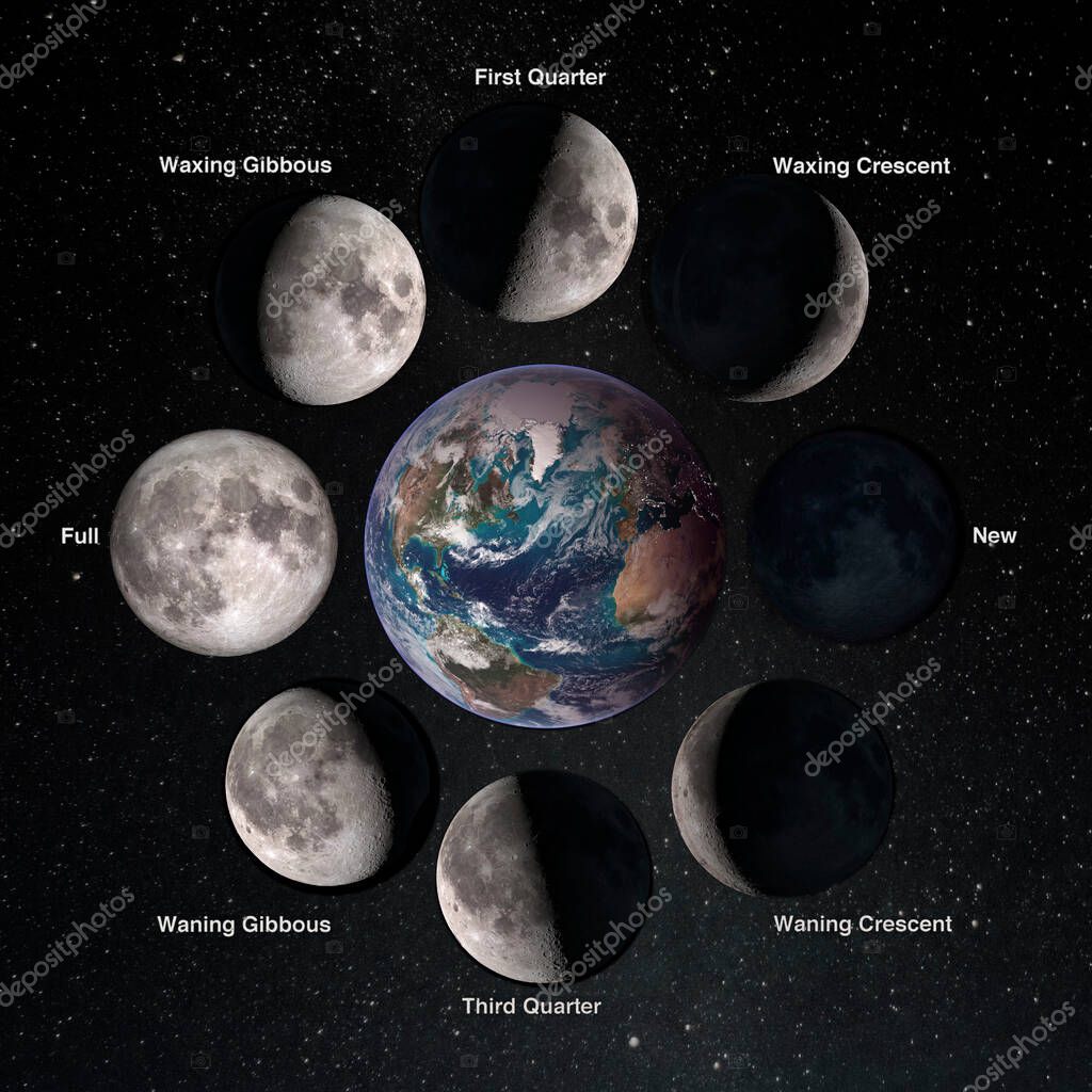 Diagrama De La Fase Lunar Del Primer Cuarto Creciente
