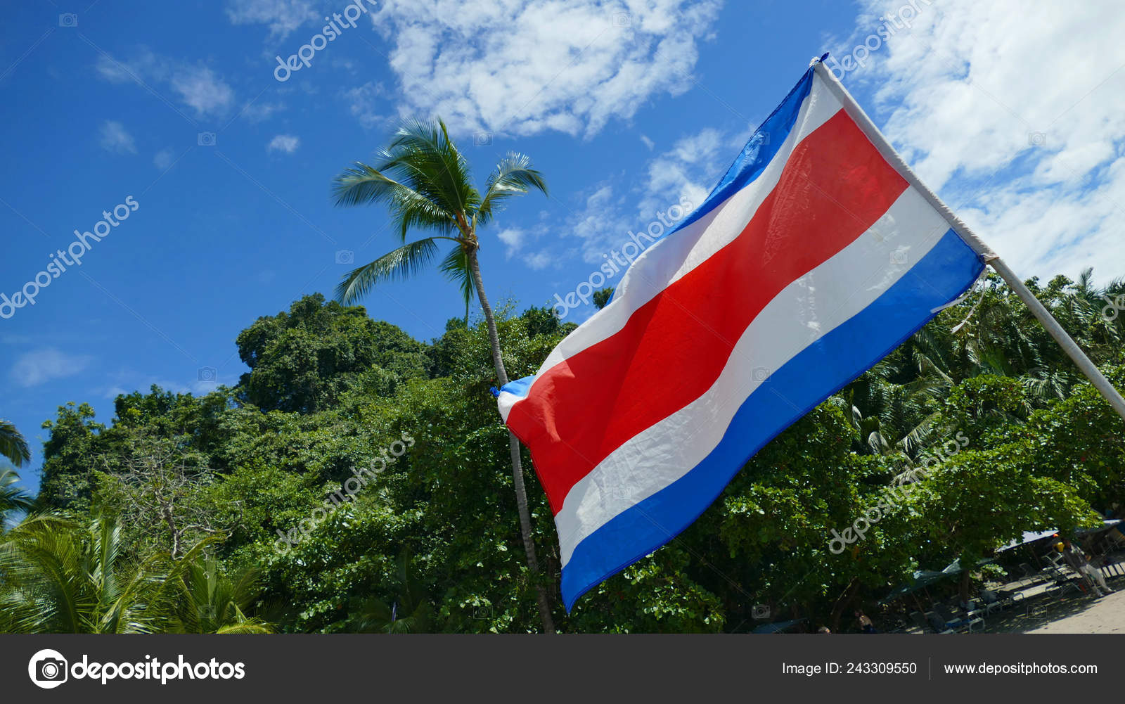 Costa Rican Flag Waving