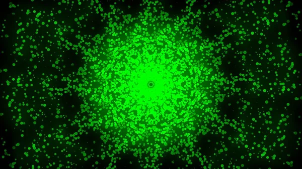 3d Illustration, The dispersion from the center of the green circular ...