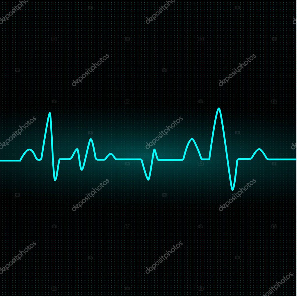 cardiograma latido del corazón - ilustración vector azul 2023