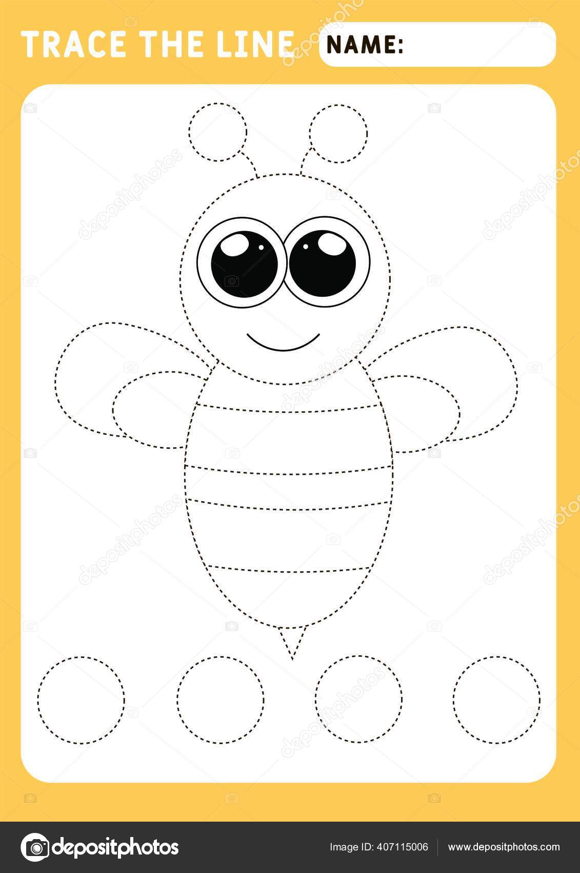 Preschool Worksheet Practicing Fine Motor Skills Tracing Dashed Lines ...