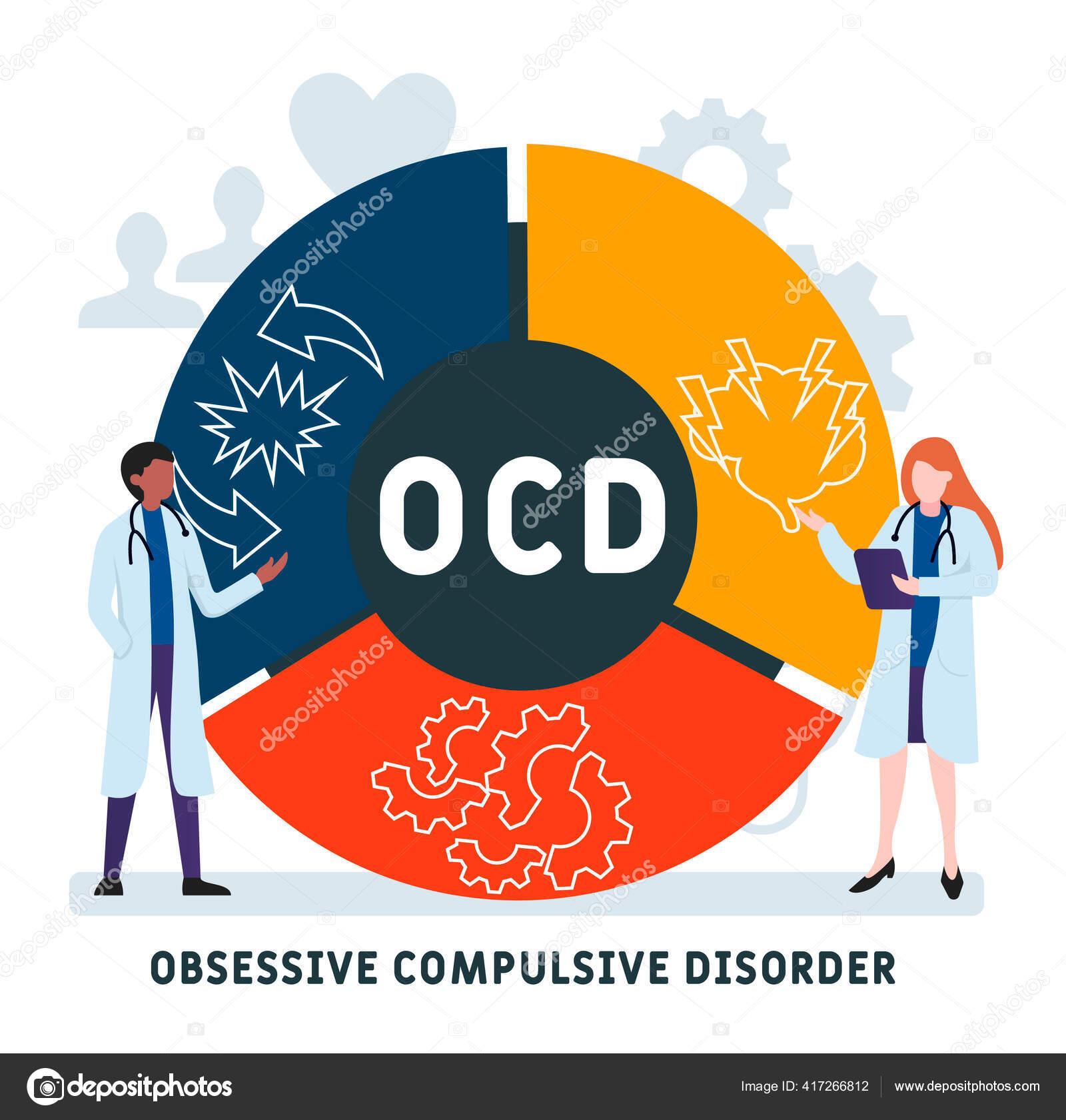 Flat Design People Ocd Obsessive Compulsive Disorder Medical Concept Vector Stock Vector by ©lnc ...