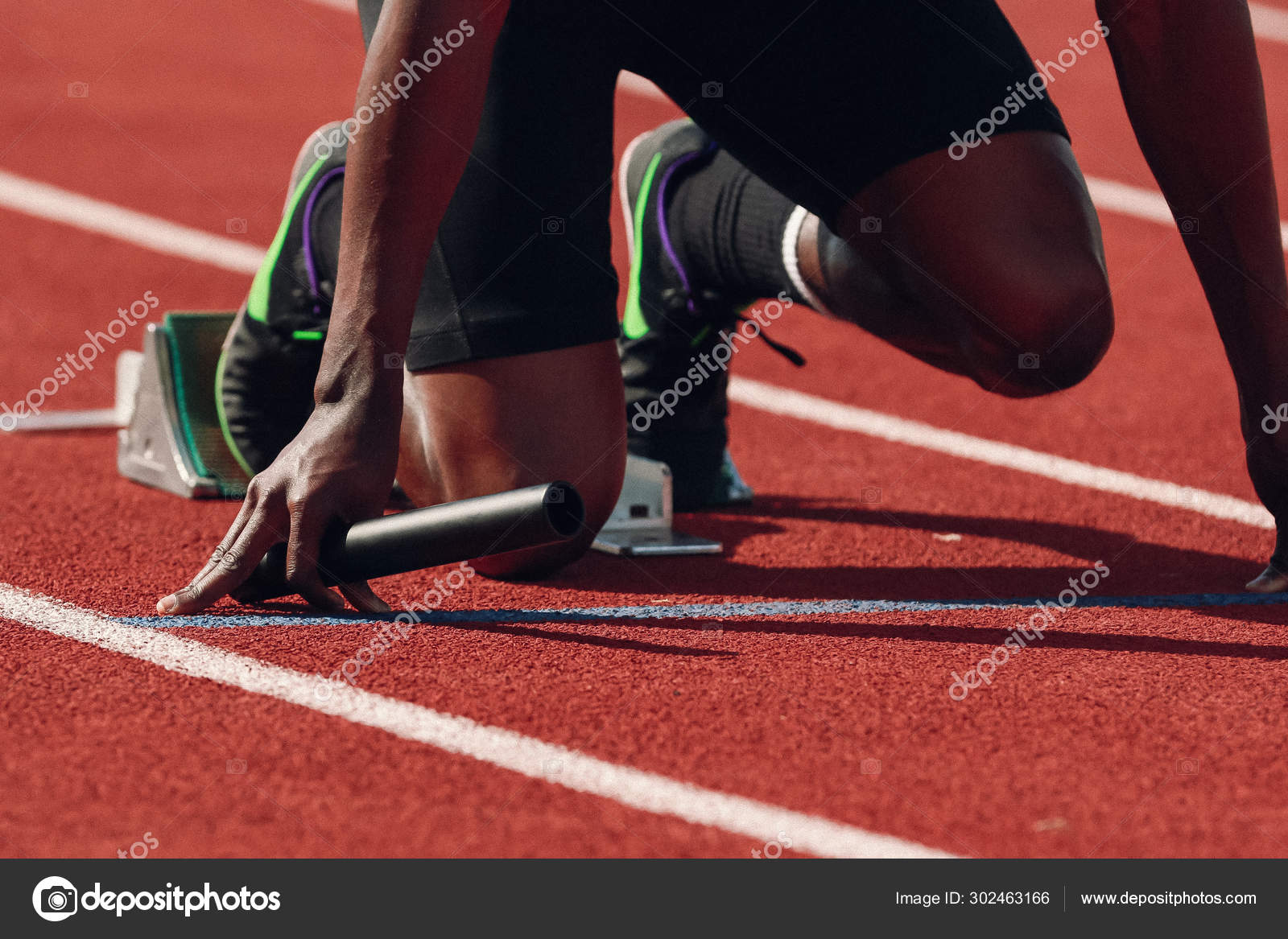 Runner Crossing Finishing Line Track Stock Photo Stock Photo by ...