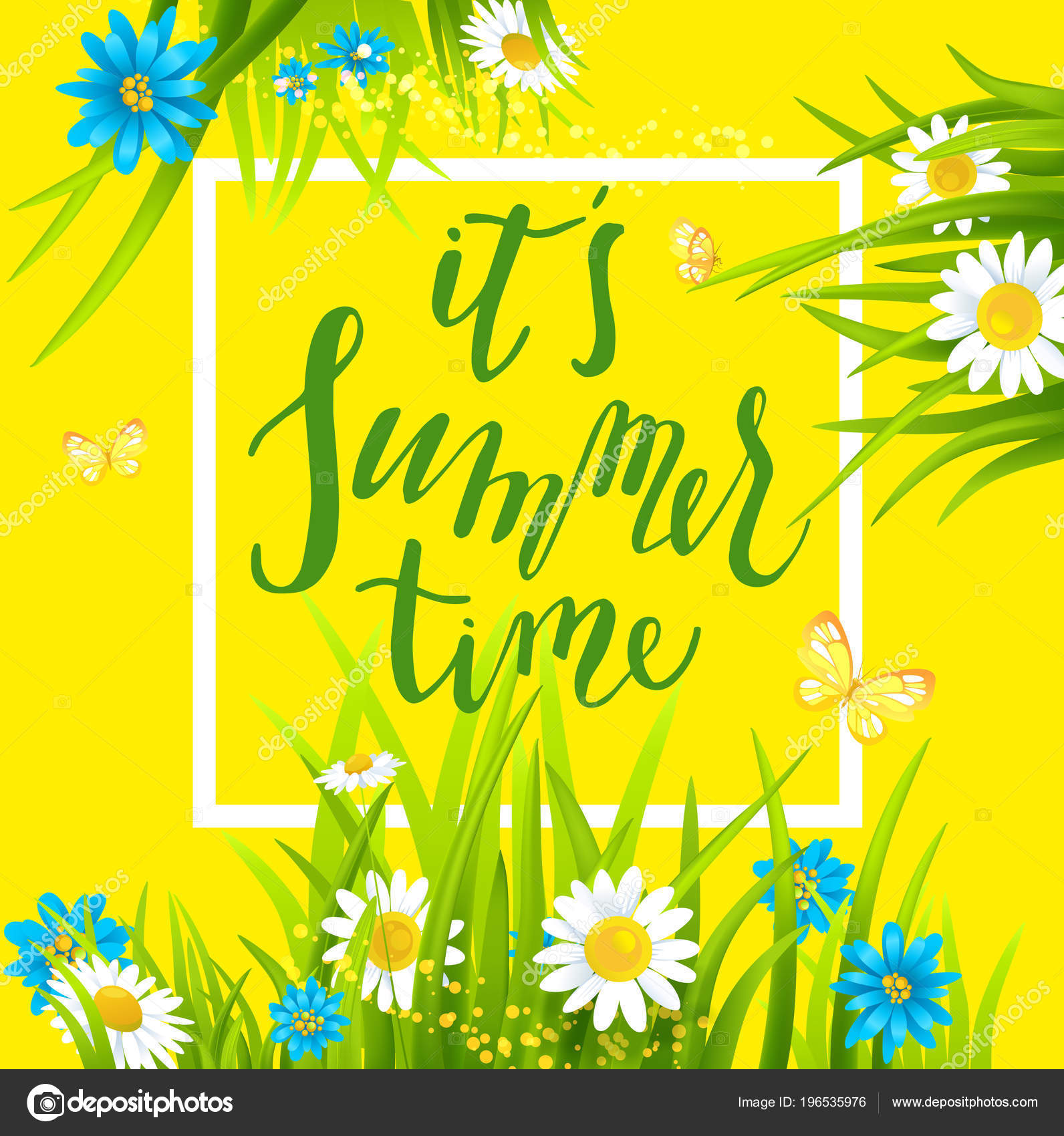 Summer Spring Template Design Banner Ticket Leaflet Card Poster Green ...