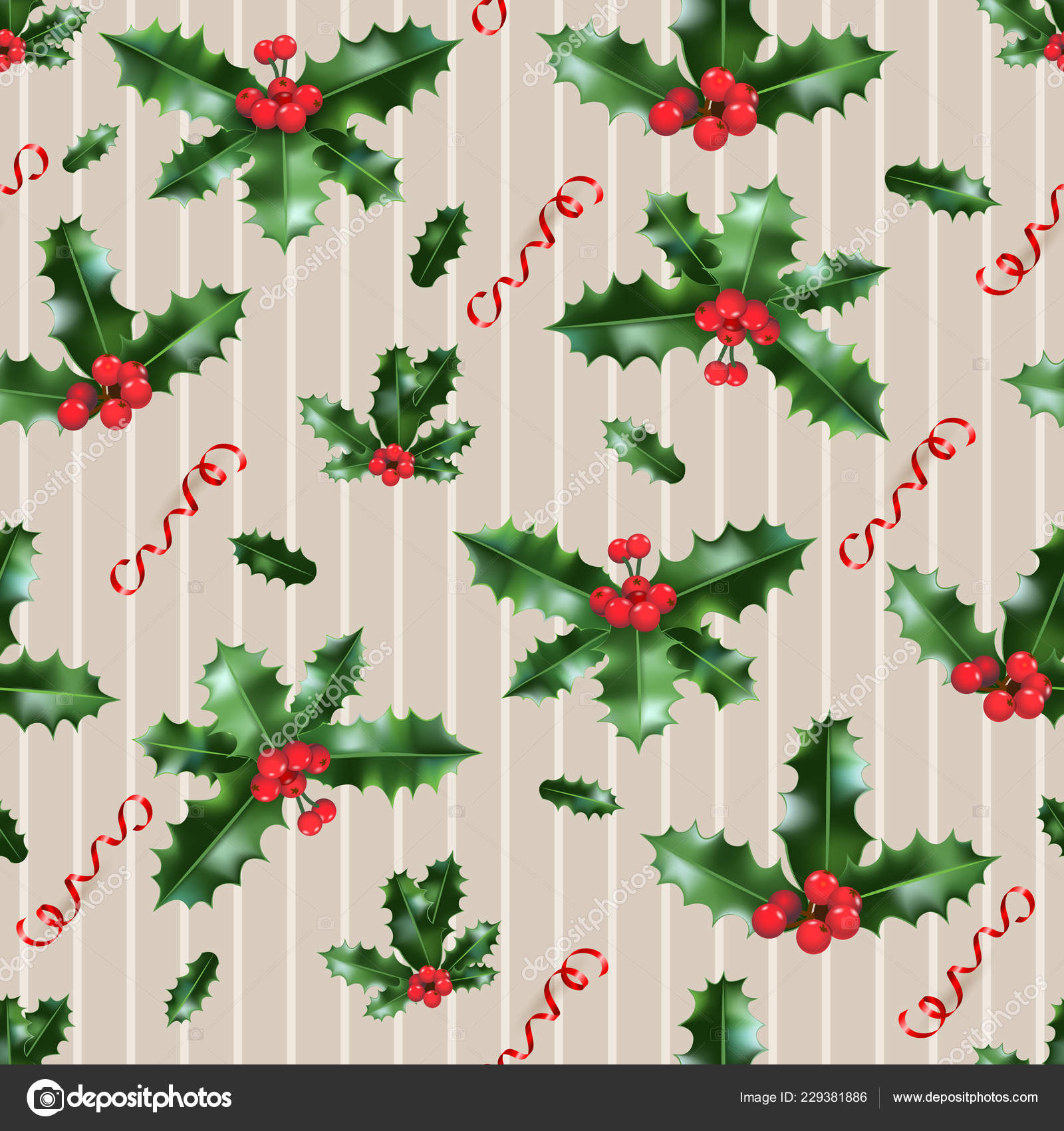 Pattern seamless holly Stock Vector by ©paprika_ 229381886