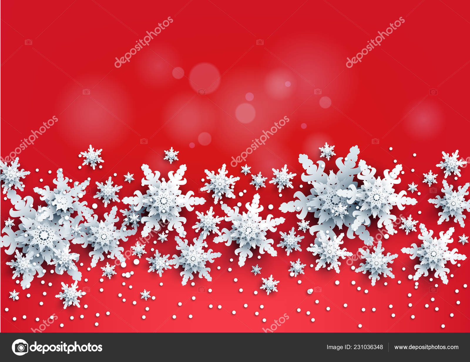 Realistic Snowflakes Festive Vector Background Stock Vector Image by ...