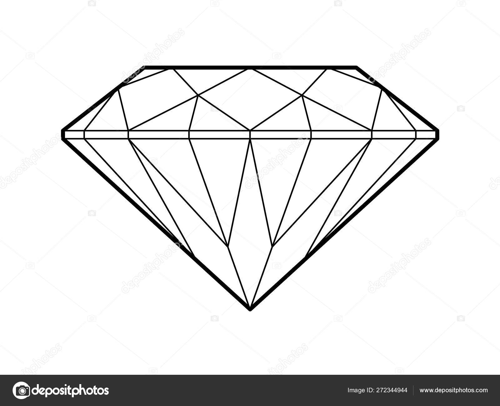 Diamond Outline Drawing
