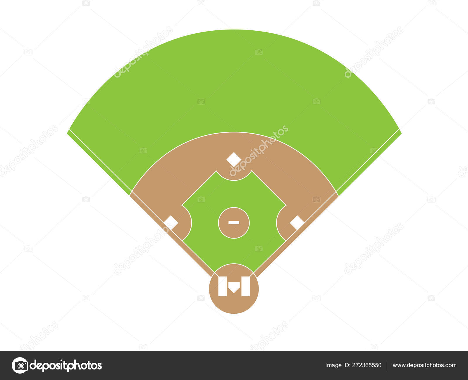Baseball field overview top view on white background. Stock Photo by ...