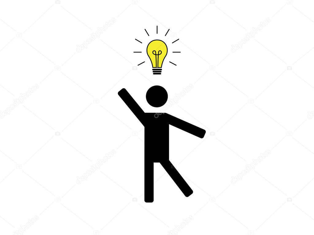 Persona con ilustración de ideas aislada sobre fondo blanco 2023