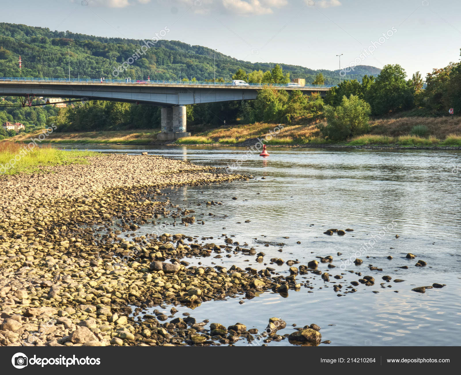 Empty River Drying Out Big River Horrible Smell Poisoned Muddy — Stock ...
