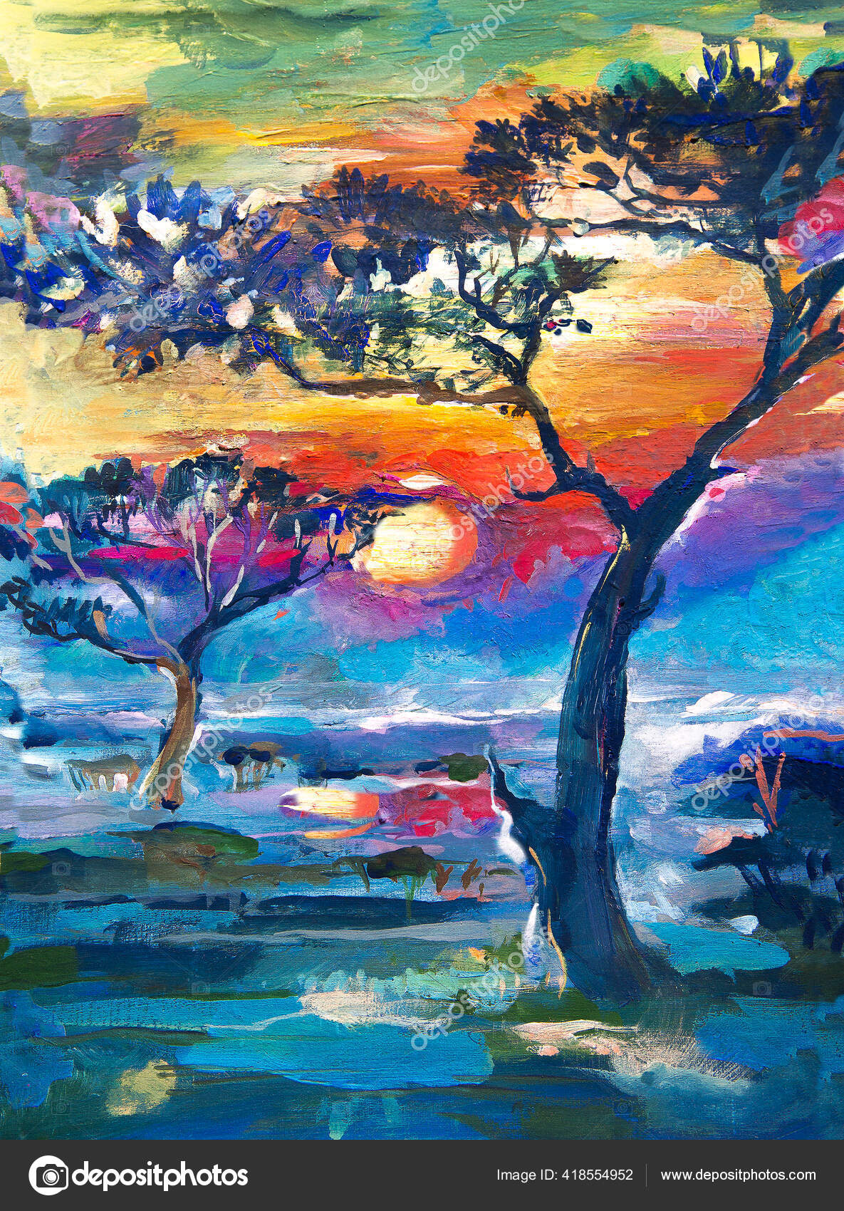 African Landscape Drawing