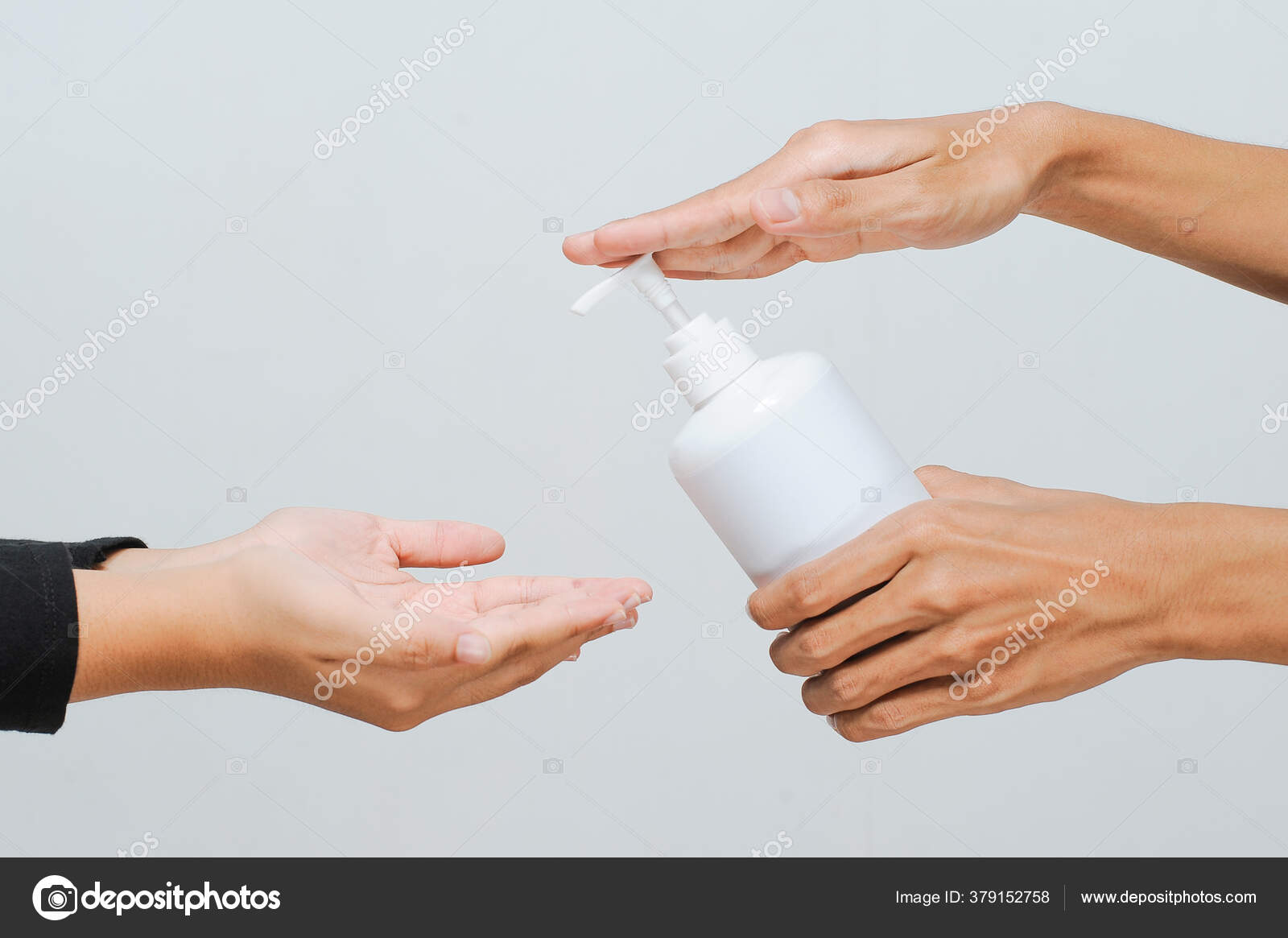 School Teacher Using Alcohol Spray Hand Sanitizer Student Enter School ...