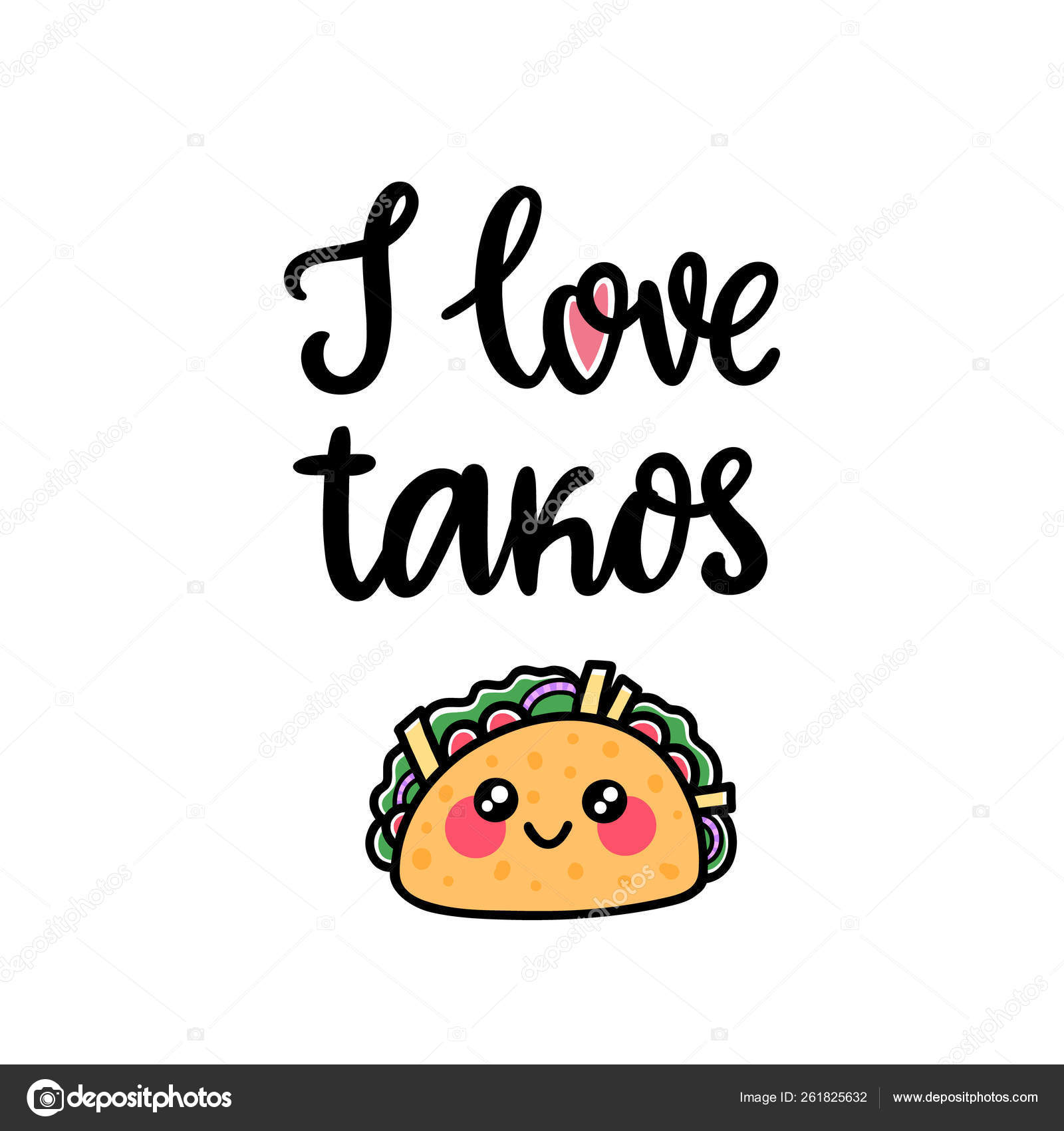 I Love Tacos Cartoon