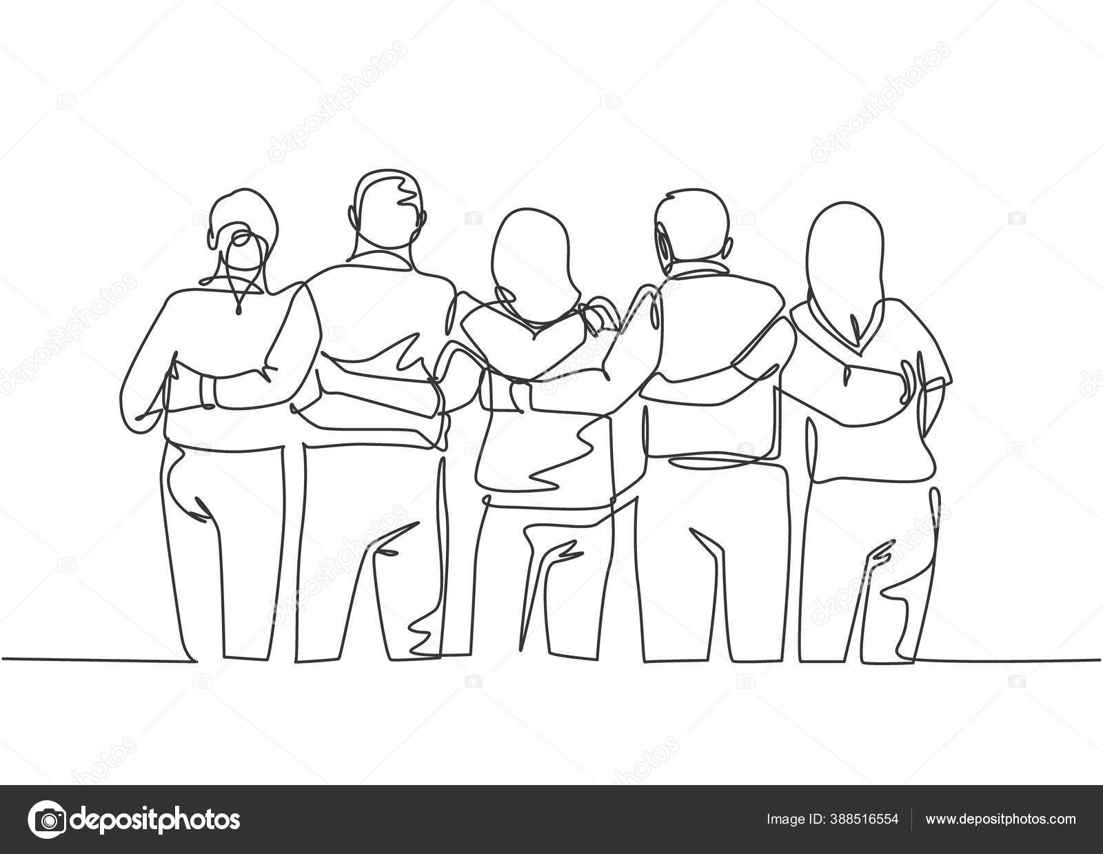 How To Draw People Hugging From Behind