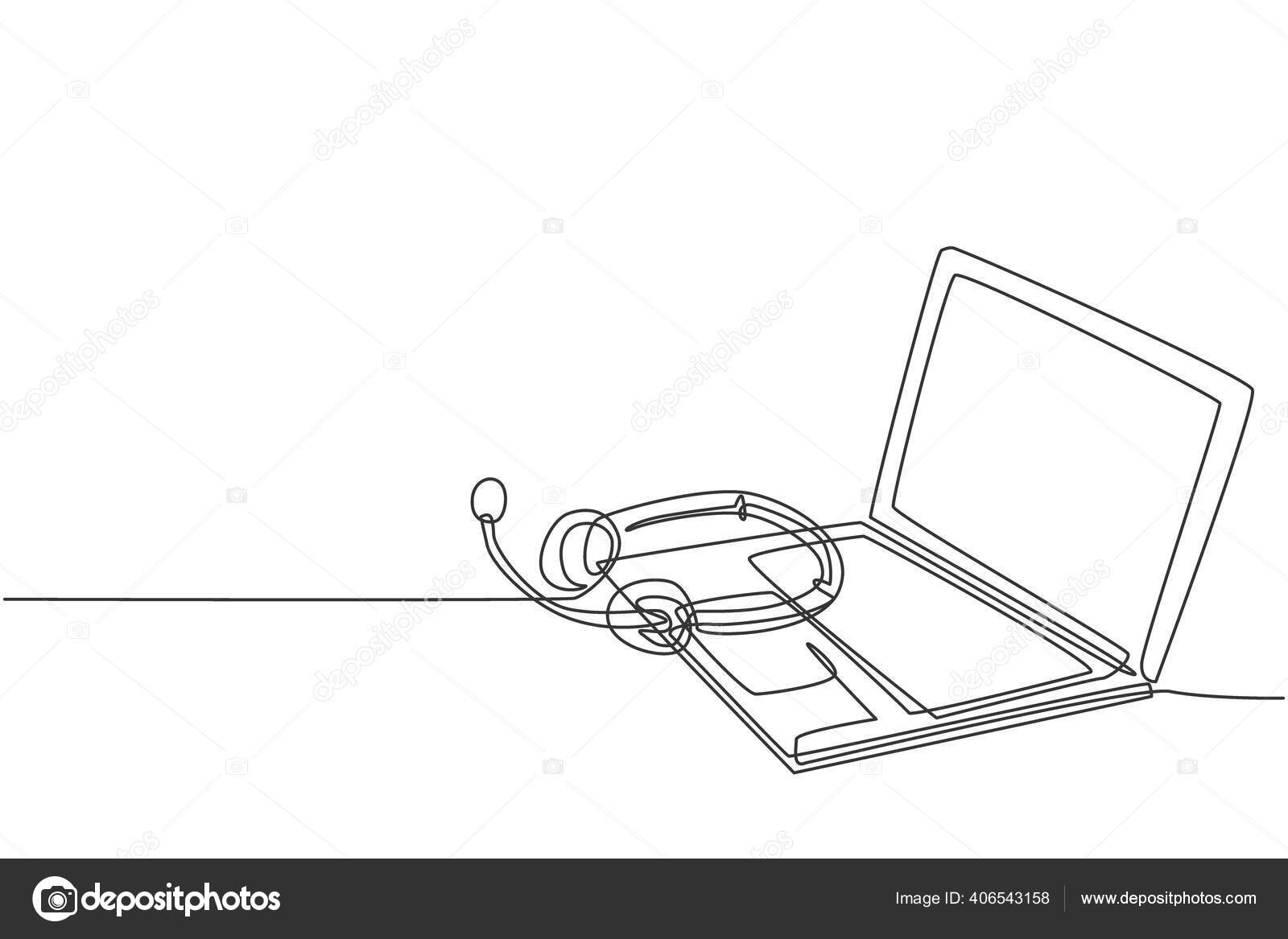 Computer Microphone Drawing