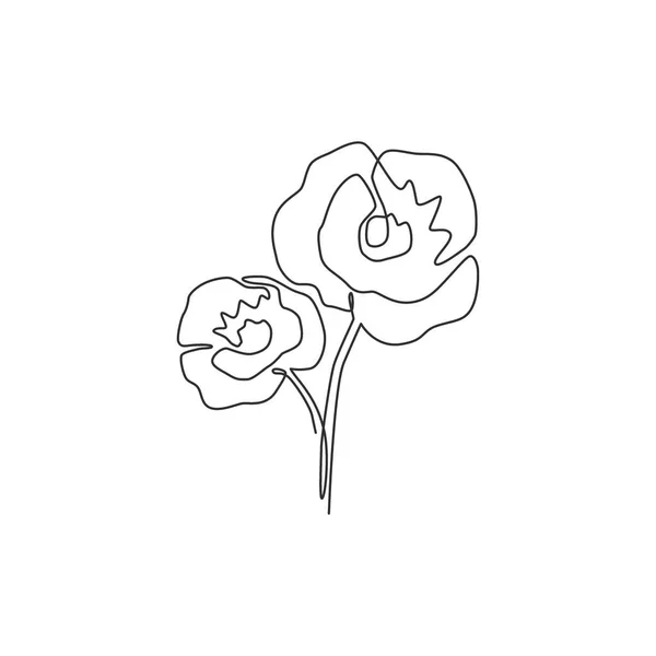 Single Continuous Line Drawing Beauty Fresh Herbaceous Plant Garden