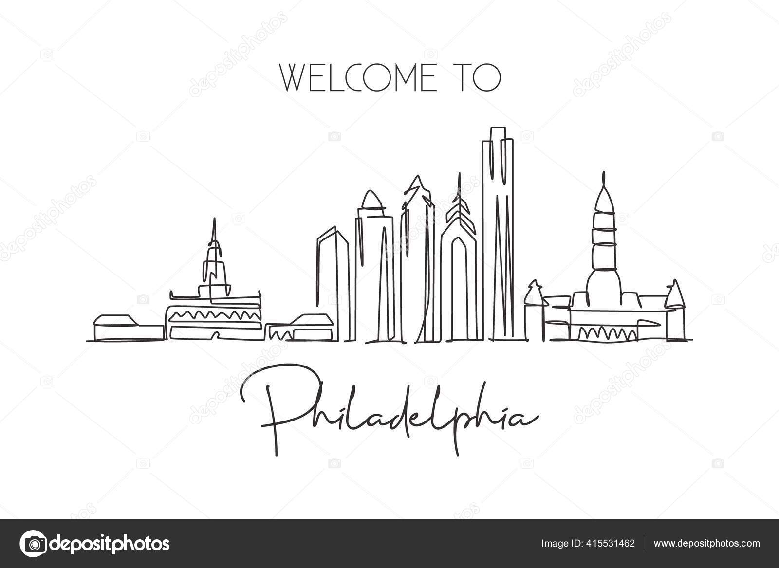 Philadelphia Skyline Outline
