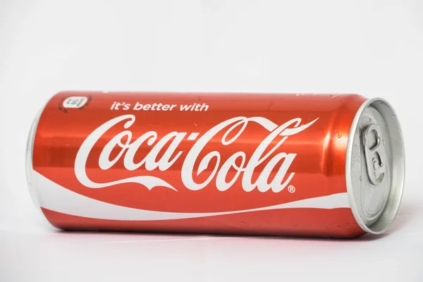 Red Coca Cola Can Isolated White Background — Stock Editorial Photo ...