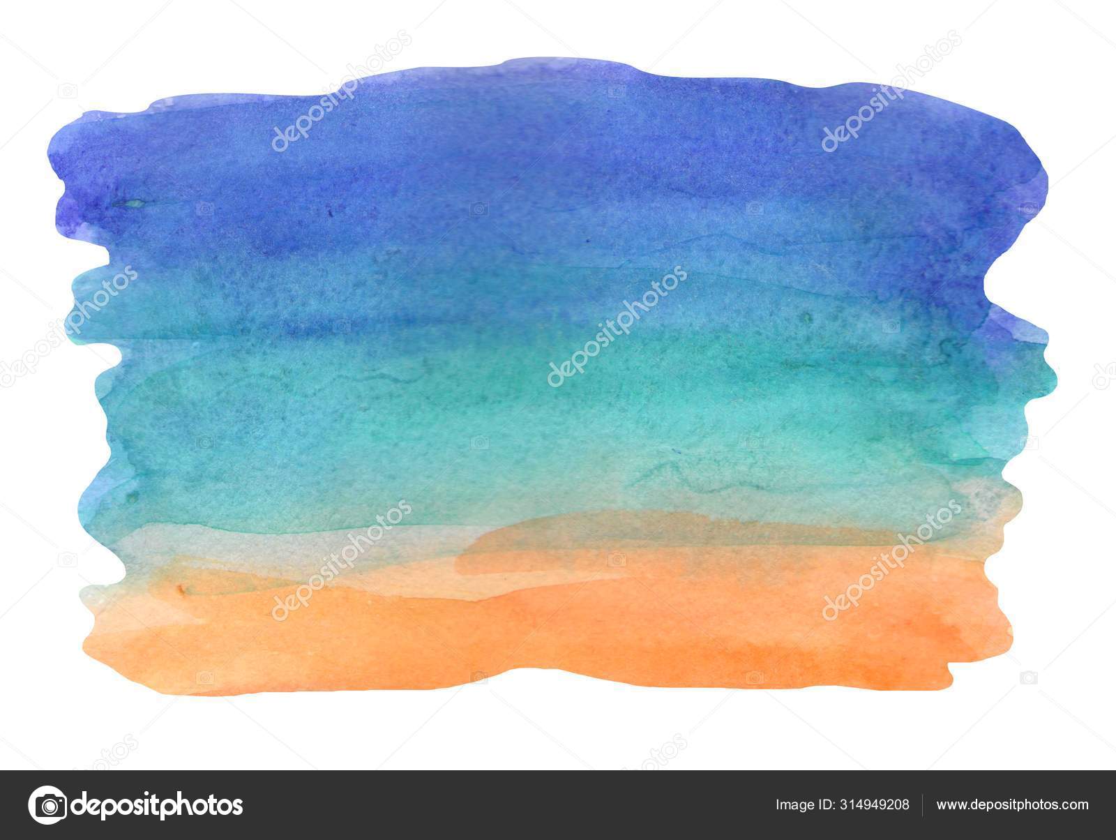 Ocean Hand Drawn Watercolor Illustration Stock Illustration by ©MarynaS ...