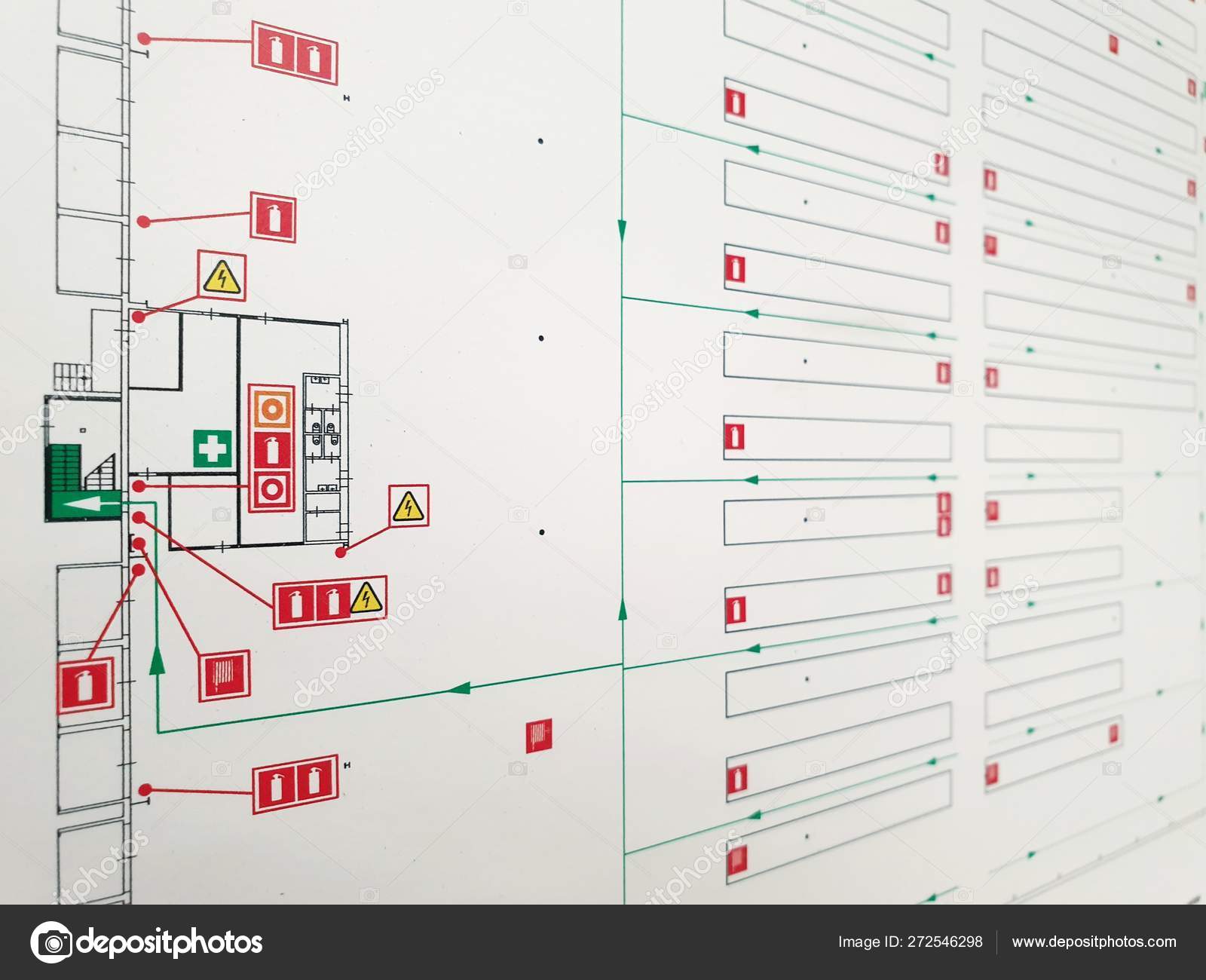 Fire Evacuation Plan Run Fire Started Fire Exit Plan Stock Photo by ...